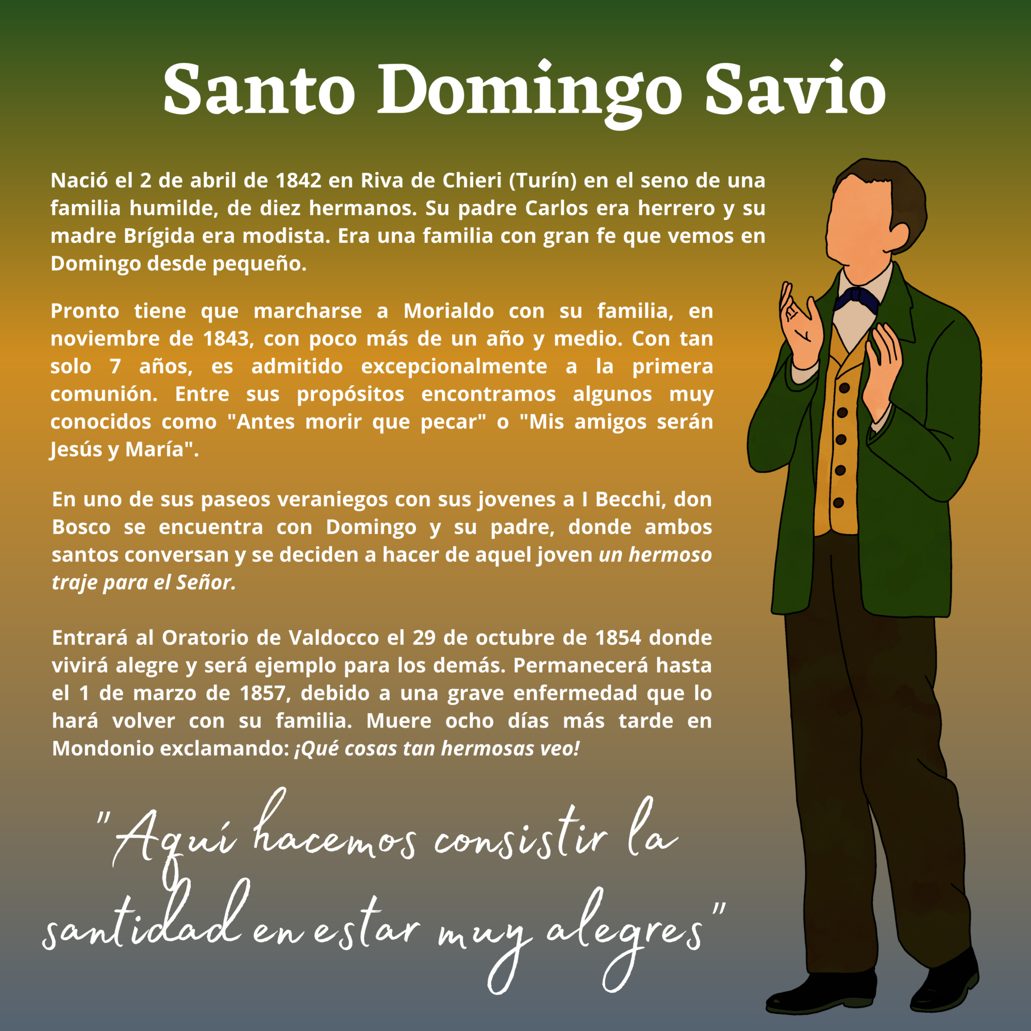 Santo Domingo Savio (Pequeña biografía) - Cultura y Fe